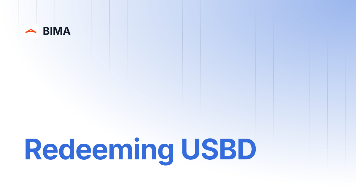 Redeeming USBD | BIMA