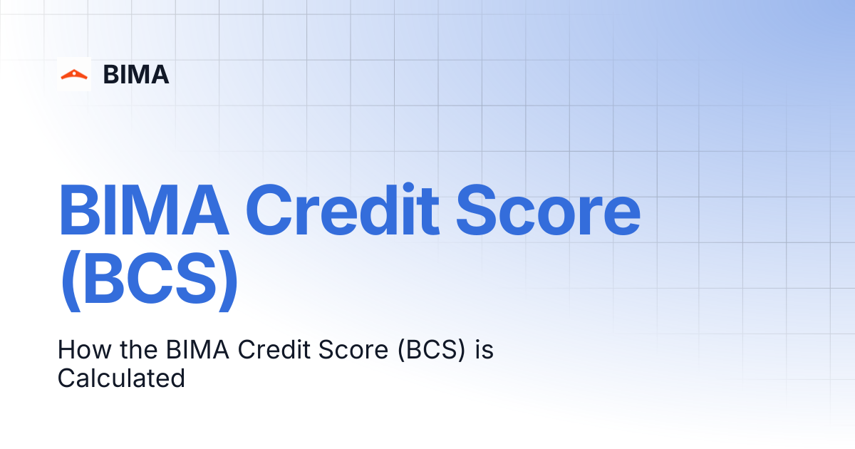 BIMA Credit Score (BCS) | BIMA